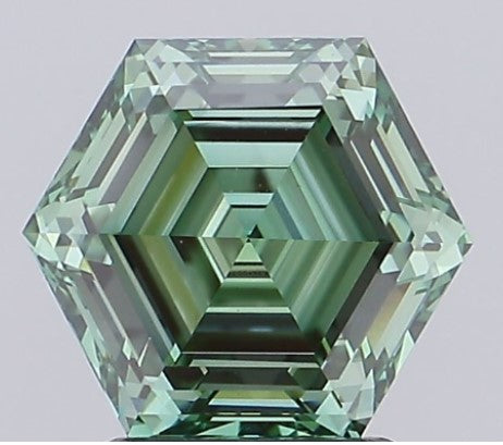 Pair of 1.5x cttw Fancy Green VS+ Hexagonal Cut Lab Grown Diamonds ...