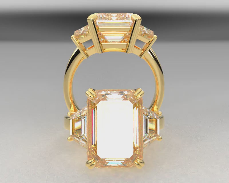 Bespoke 8 x 4mm Trapezoid Setting w Lab Grown Diamonds – Distinctive ...