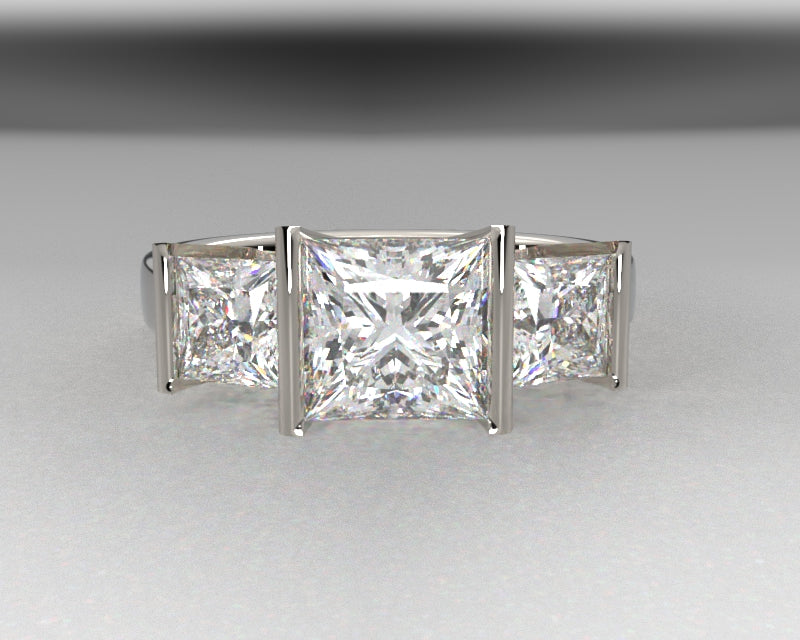 Jess' Signature 3 Stone Princess Setting – Distinctive Gem Inc.