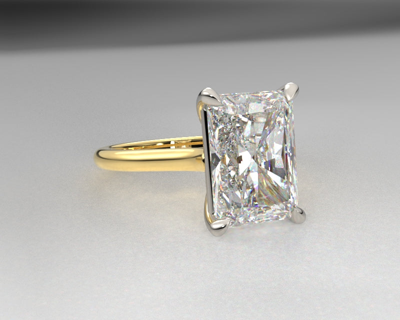 Custom Solitaire Two Tone Platinum and 18kt – Distinctive Gem Inc.