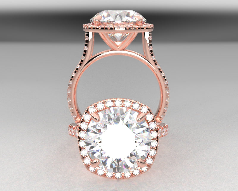 Dijana's Signature Split Prong Shank & Split Prong Halo w Lab Grown Di ...